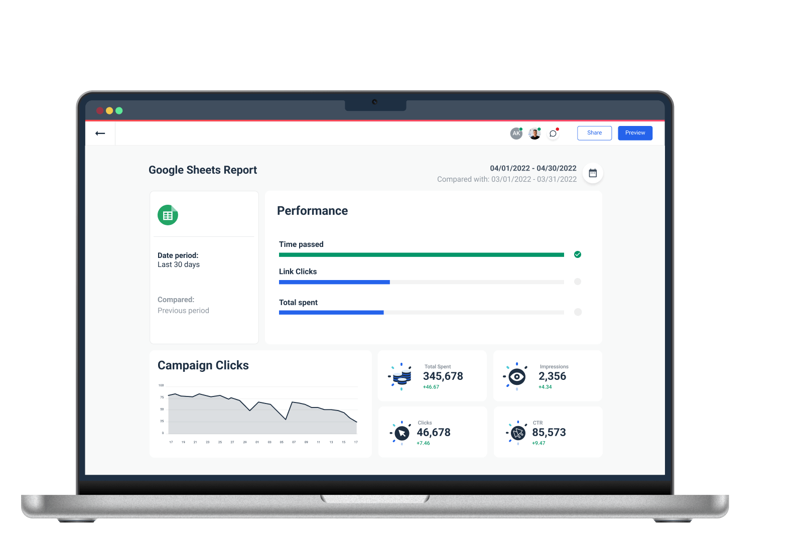 Smart Google Sheets Reporting Tool For Marketing Agencies | Whatagraph